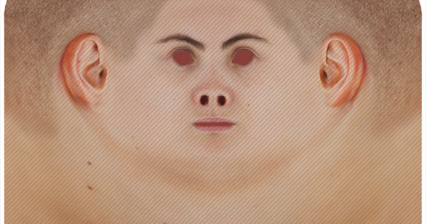 Female head texture map 48